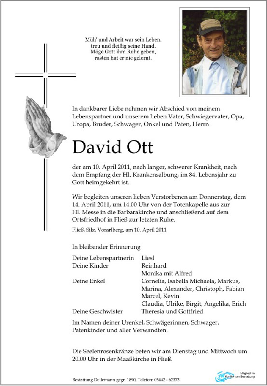 Sterbefall Detailansicht