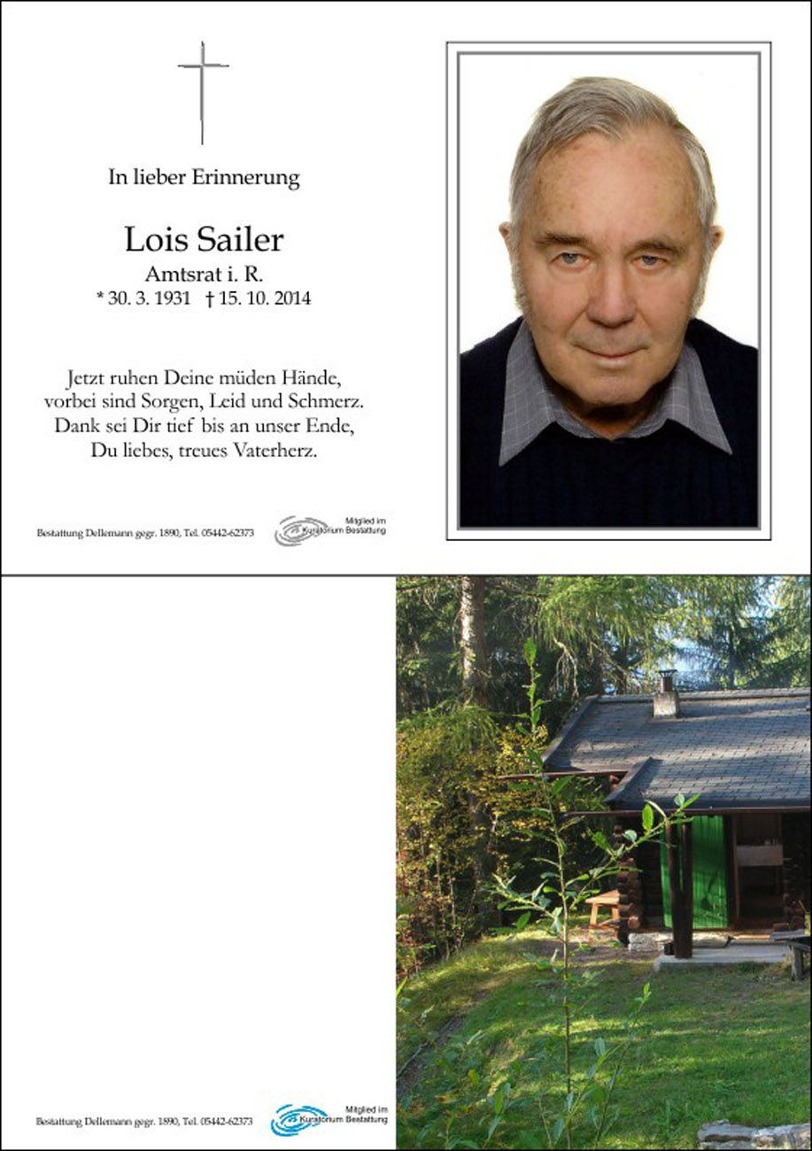 Sterbefall Detailansicht